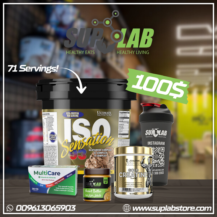 ISO Ultimate + Creatine Gold + MultiVitamin + Peanut Butter + Shaker ...